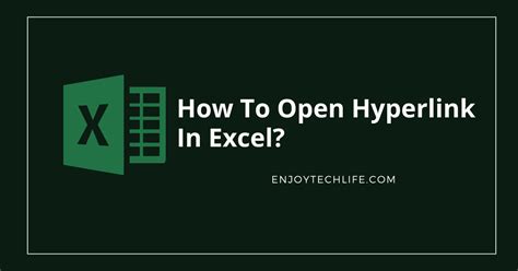 How To Open Hyperlink In Excel Enjoytechlife