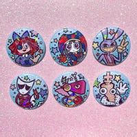 The Amazing Digital Circus Fan Made Pins Clown Youtube Show Buttons Etsy
