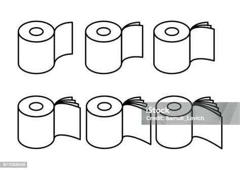 화장지 Rol 아이콘을 설정합니다 포장에 대 한 컬렉션 기호입니다 벡터 일러스트 레이 션 깨끗한에 대한 스톡 벡터 아트 및 기타