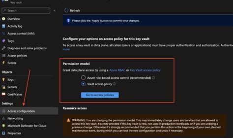 azure access policies not available stack overflow