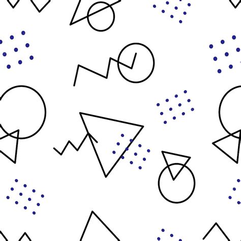 Premium Vector Seamless Pattern Various Geometric Shapes On A White Background Vector