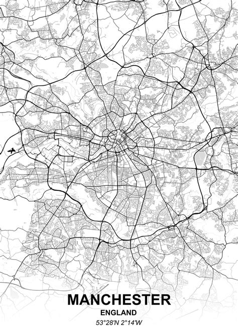 Manchester City Map Poster By Iwoko Displate