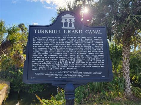 Turnbull Grand Canal Florida Historic Marker Robert Redd Historian