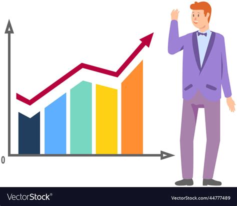Male Employee Looking At Statistical Calculations Vector Image