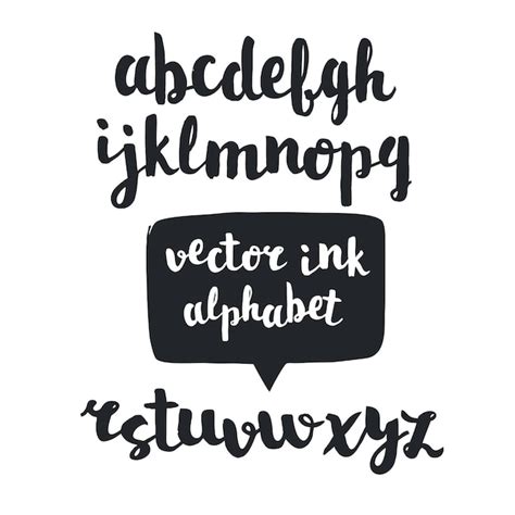 Premium Vector Handwritten Brush Script Hand Drawn Alphabet