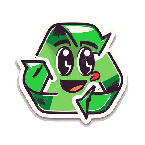 재활용 캐릭터 일러스트 스티커 만화 클립 아트 벡터 고립 된 만화 재활용 기호로 스티커 디자인 상표 캐릭터 일러스트 Png 일러스트 및 벡터 에 대한 무료 다운로드