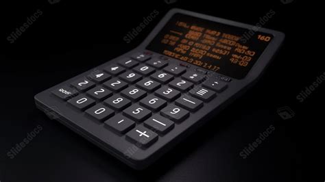A Calculator On A Dark Powerpoint Background For Free Download Slidesdocs