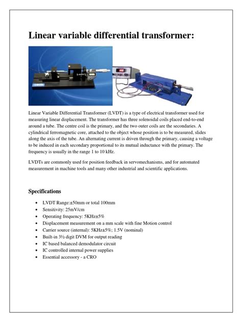 Linear Variable Differential Transformer Pdf