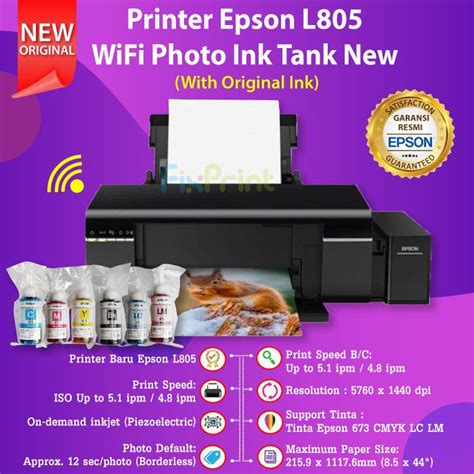 Epson Printer Inkjet L805 Wifi Printer Photo