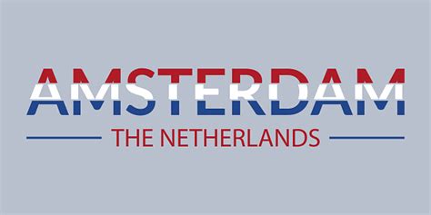 암스테르담 타이포그래피 텍스트입니다 네덜란드 또는 네덜란드 플래그와 현대적인 디자인입니다 티셔츠 인쇄 포스터 그래픽 템플릿 벡터 그림입니다 T 셔츠에 대한 스톡 벡터 아트