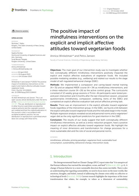 Pdf The Positive Impact Of Mindfulness Interventions On The Explicit And Implicit Affective