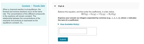 Solved Constants Periodic Table Part A When A Chemical Chegg Com