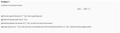solved problem 7 5 points for the given function f x