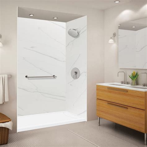 Transolid 32 In W X 60 In L White Single Threshold Rectangle Shower Pan