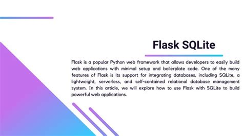 Flask Sqlite Pdf Databases Computer Software And Applications