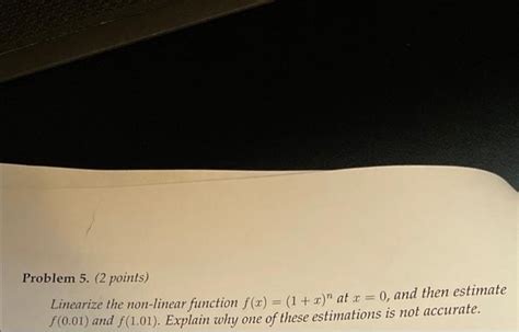 Solved Problem 5 2 Points Linearize The Non Linear
