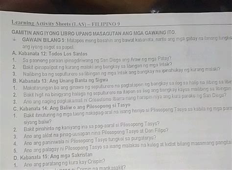 Learning Activity Sheets LAS FILIPINO9 StudyX