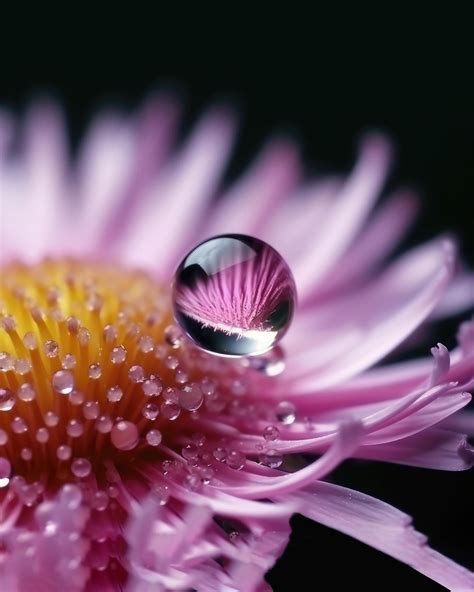 Рисунки на платна Розово цвете в дъждовни капки Zuty Bg