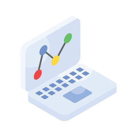 Growth Chart Inside Laptop Showing Concept Icon Of Online Analytics Or Online Stats Data