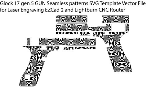 Artstation Glock 17 Gen 5 Gun Seamless Patterns Svg Template Vector File For Laser Engraving
