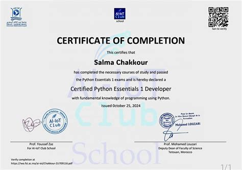 Salma Chakkour On Linkedin Excited To Have Completed My Python Certification It Was Such A