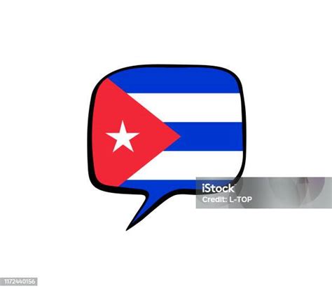 흰색 배경에 쿠바의 국기와 연설 거품 벡터 일러스트레이션 0명에 대한 스톡 벡터 아트 및 기타 이미지 0명 교육 강좌 국기 Istock