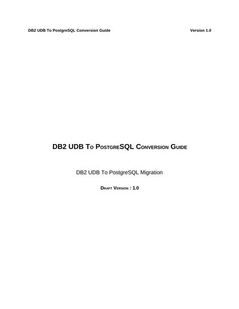 Pdf Db2 Udb To Postgresql Conversion Guide · Pdf Filedb2 Udb To