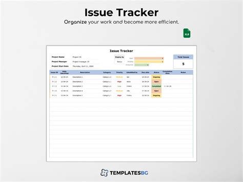 Issue Tracker Excel Spreadsheet Template Project Tracker Risk