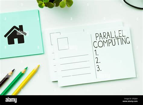 Conceptual Display Parallel Computing Business Idea Simultaneous