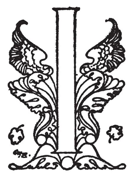 Ornamental Capital Letter Vintage Line Drawing Engraving Illustration