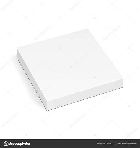 blank square thin box mockup isolated on white background stock vector