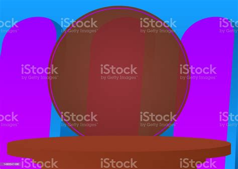 보라색 파란색 갈색 3d 객실 벡터 제품 디스플레이 모형 실린더 받침대 연단 프레젠테이션을 위한 미래 무대 쇼케이스 추상적인 최소한의 기하학적 형태 텅 빈 장면 0명에 대한