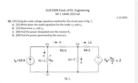 Solved Q Using The Node Voltage Equations Method For Chegg Com