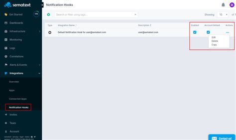 alerts email integration sematext documentation