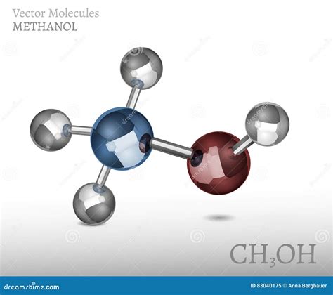 Methanol Molecule Bonding Cartoon Vector 84765135