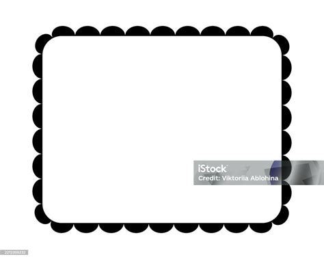 부채꼴 테두리가 있는 직사각형 프레임 흰색 배경에 주름 장식이 있는 가장자리가 있는 사진 또는 거울을 위한 비네트 벡터 그래픽 일러스트 레이 션 0명에 대한 스톡 벡터 아트