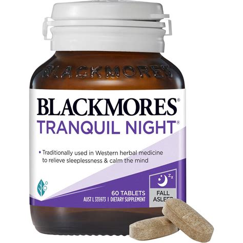 Blackmores Tranquil Night Sleep Support Tablets 60pk | Woolworths