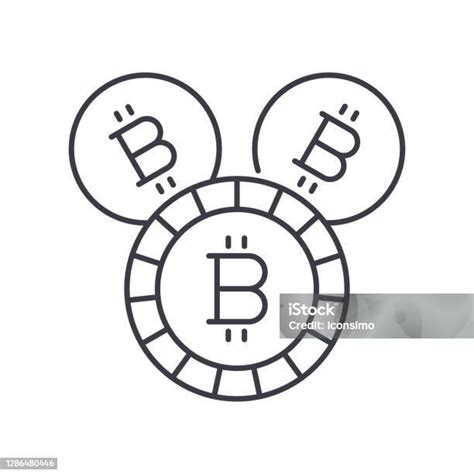 암호 화폐 시장 아이콘 선형 고립 된 일러스트레이션 얇은 줄 벡터 웹 디자인 기호 흰색 배경에 편집 가능한 스트로크와 개요 개념 기호 가상화폐공개에 대한 스톡 벡터 아트 및