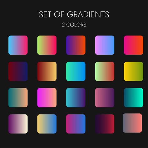 Premium Vector Set Of Colorful Gradients Ui Gradients Collection Gradient Color Background