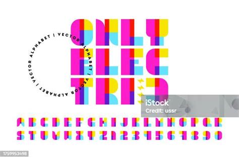 레트로 스타일 디스플레이 글꼴 전기 전용 구식 기하학적 디자인의 화려한 알파벳 우아한 빈티지 타이포그래피 다층 효과에 대한 스톡