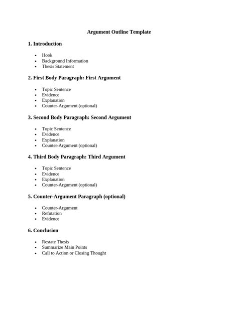 Argument Outline Template Pdf