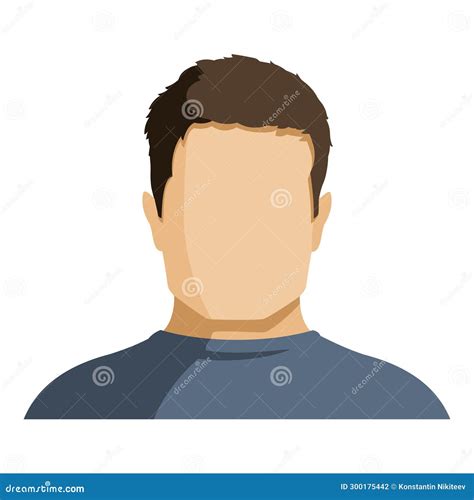 Vector Flat Man Avatar No Face With Hairstyle Stock Illustration