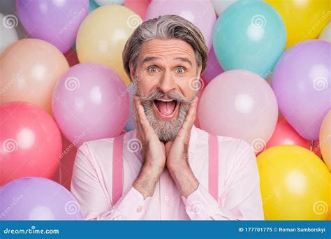 Close Up Portrait Of His He Nice Attractive Cheerful Funny Ecstatic