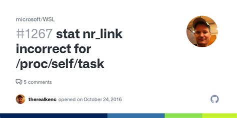 Stat Nr Link Incorrect For Proc Self Task Issue Microsoft Wsl Github