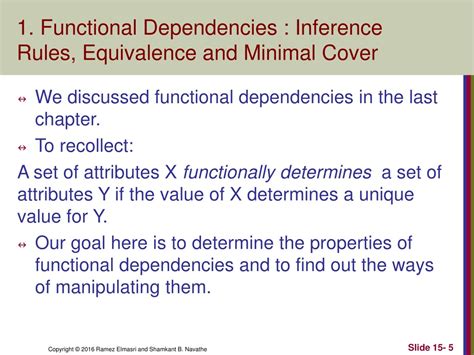 Ppt Chapter 15 Relational Database Design Algorithms And Further