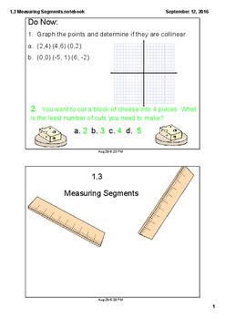 Measuring Segments Midpoint And Segment Addition Postulate Mini Lesson
