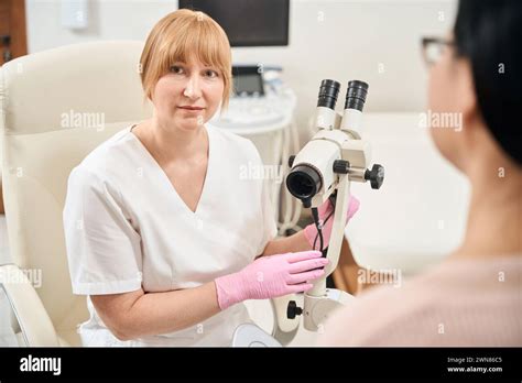 Qualified Doctor Gynecologist Going To Do Gynecological Examination Of