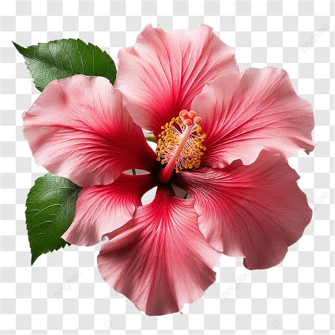 흰색 배경에 분리된 잎과 꽃봉오리가 있는 분홍색 빨간색 히비스커스 로사 히비스커스 로사 히비스커스 로사 꽃 히비스커스 라