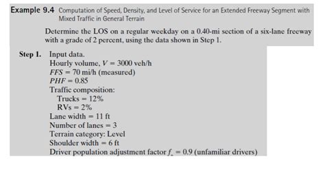 Solved Example 94 ﻿computation Of Speed Density And Level