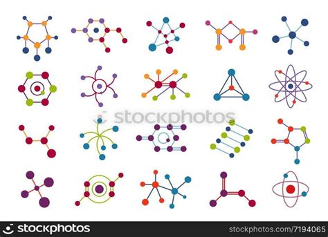 Connected Molecules Color Molecular Structure Connection Model Dna Interaction Biochemistry